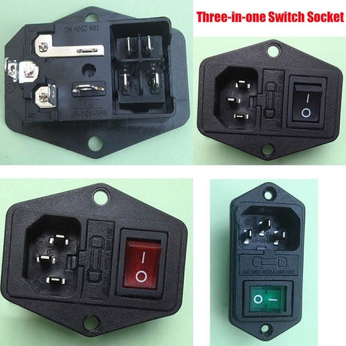 3 in 1 Intake Socket 3-Terminal Socket Fuse Box Switch Power Outlet ...