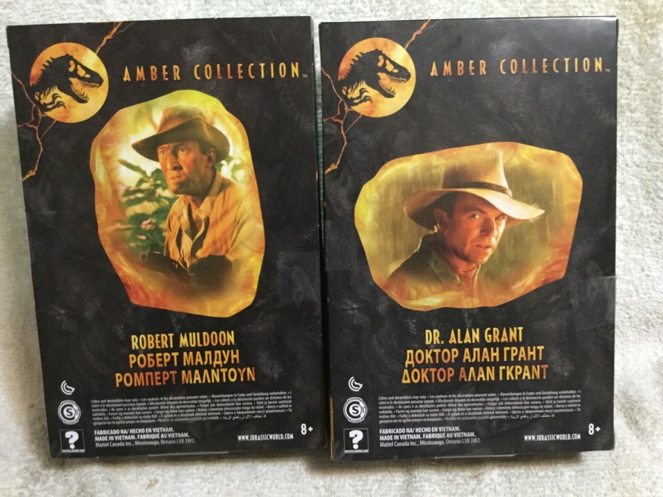 Jurassic Park Amber Collection Dr. Alan Grant & Robert Muldoon MIB ...