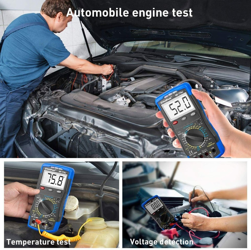 Automotive Digital Multimeter Tachometer Car AC DC Volt RPM DWELL NCV ...