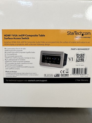 Startech.com Conference Table Connectivity Box HdmiVgaMini Displayport ...