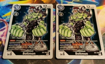 x2 Digimon BOLTMON EX1-054 Black Uncommon Card TCG | eBay