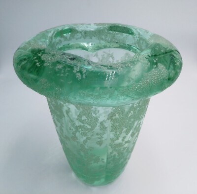 Daum ? Verlux ? 1930 Vase polylobé en verre très épais à décor givré | eBay