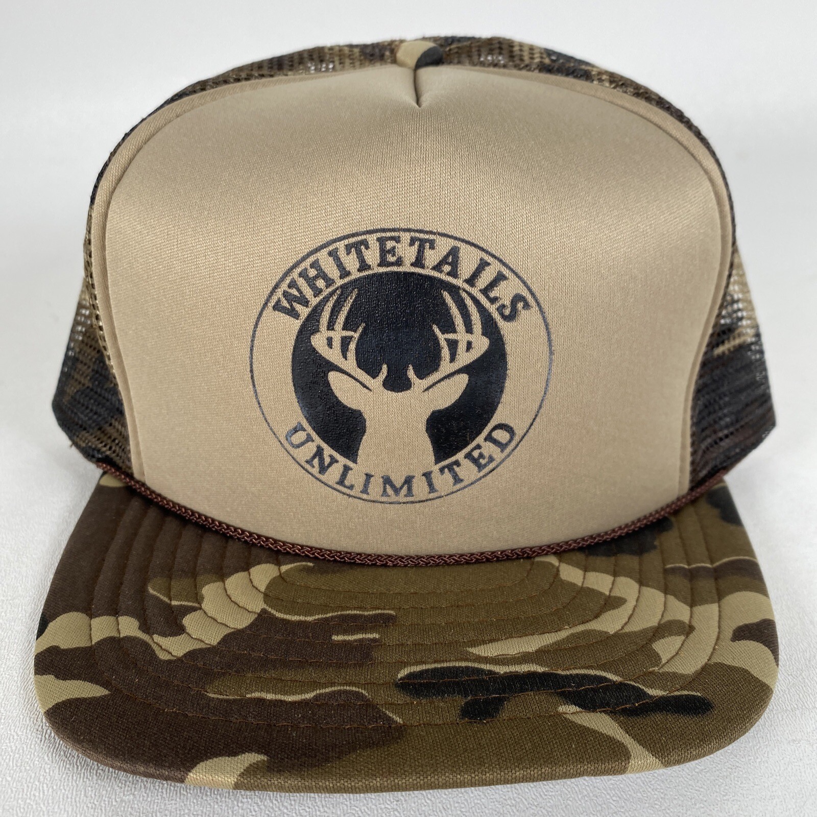 Vintage Whitetails Unlimited Camouflage Camo Mesh Foa… - Gem