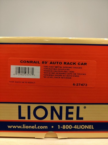 Lionel 6-27473 Conrail 89 Ft Auto Rack Car Carrier O Gauge Model ...