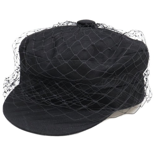 Beauty Christian Dior 86ATY920G130 Veiled Cotton Casket Hat 58 Black ...