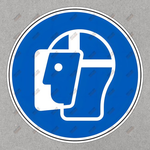 Safety Sign Sticker Mandatory Face Shield Use OSHA Compliant #701582 | eBay