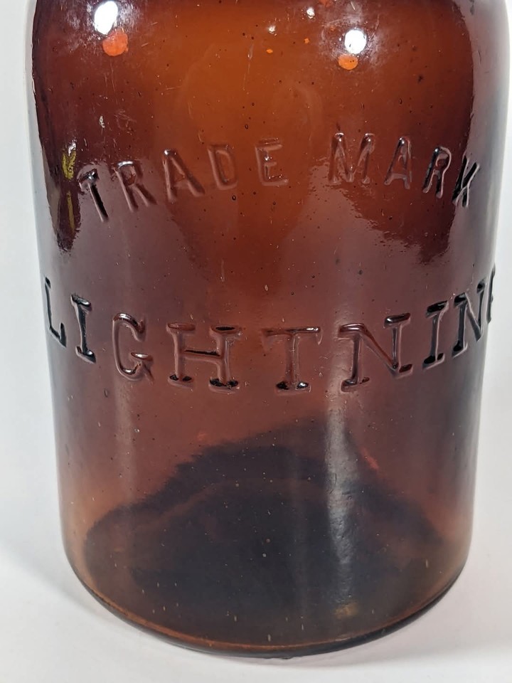 Amber lightning fruit jar Quart size | eBay