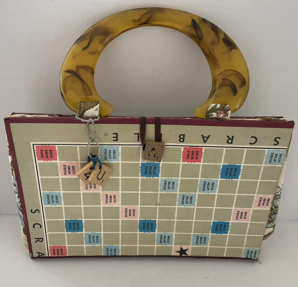 Handmade Scrabble Board Game Bag Purse - Gem