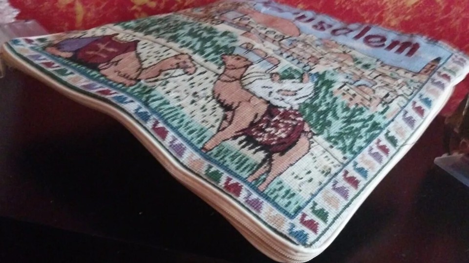 Jerusalem Purse Carrier Holy Land Tapestry Camel Rider Israel Souvenir ...