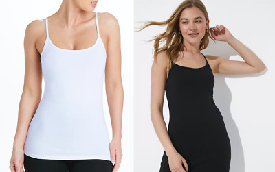 Long Line Vest Top Ladies Girls Cami Dress Stretch Spaghetti Strap 8-20 ...