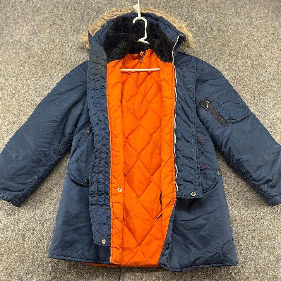 VINTAGE N3B Jacket Mens Small Blue Navy Reproduction USAF Military ...