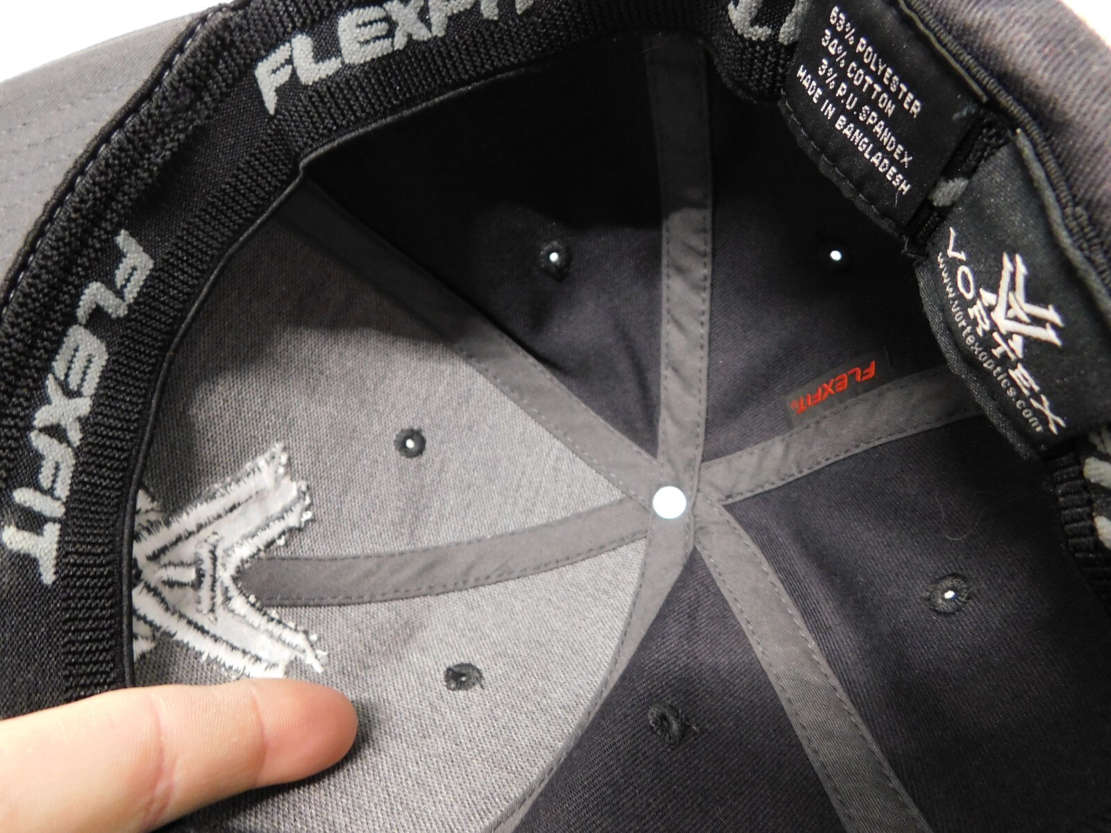 Vortex Optics Logo Embroidered Flexfit Ball Cap Hat Gray w/ Grey Logo ...