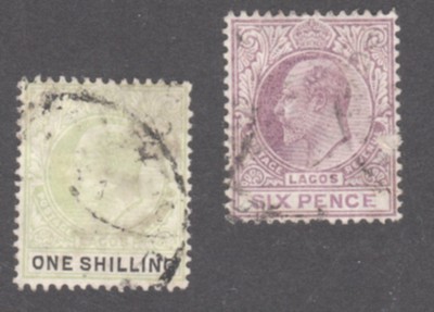 LAGOS STAMPS #55-56 --- 6p, 1sh VALUES -- 1904 -- USED | eBay