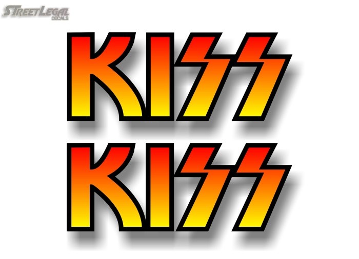 2 - 8" KISS Vinyl Vehicle Decals Collectors Army Rock Band Music Wall ...