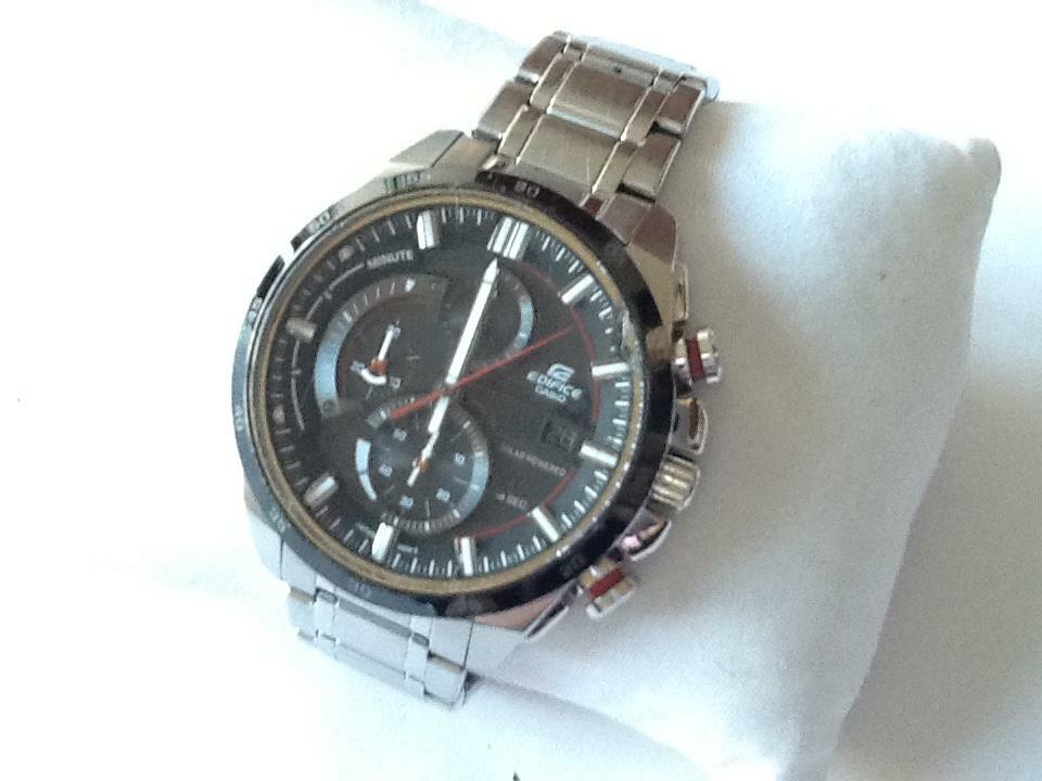 Pre-owned: Casio 5530 Edifice Men’s Chronograph Solar Powered Watch ...