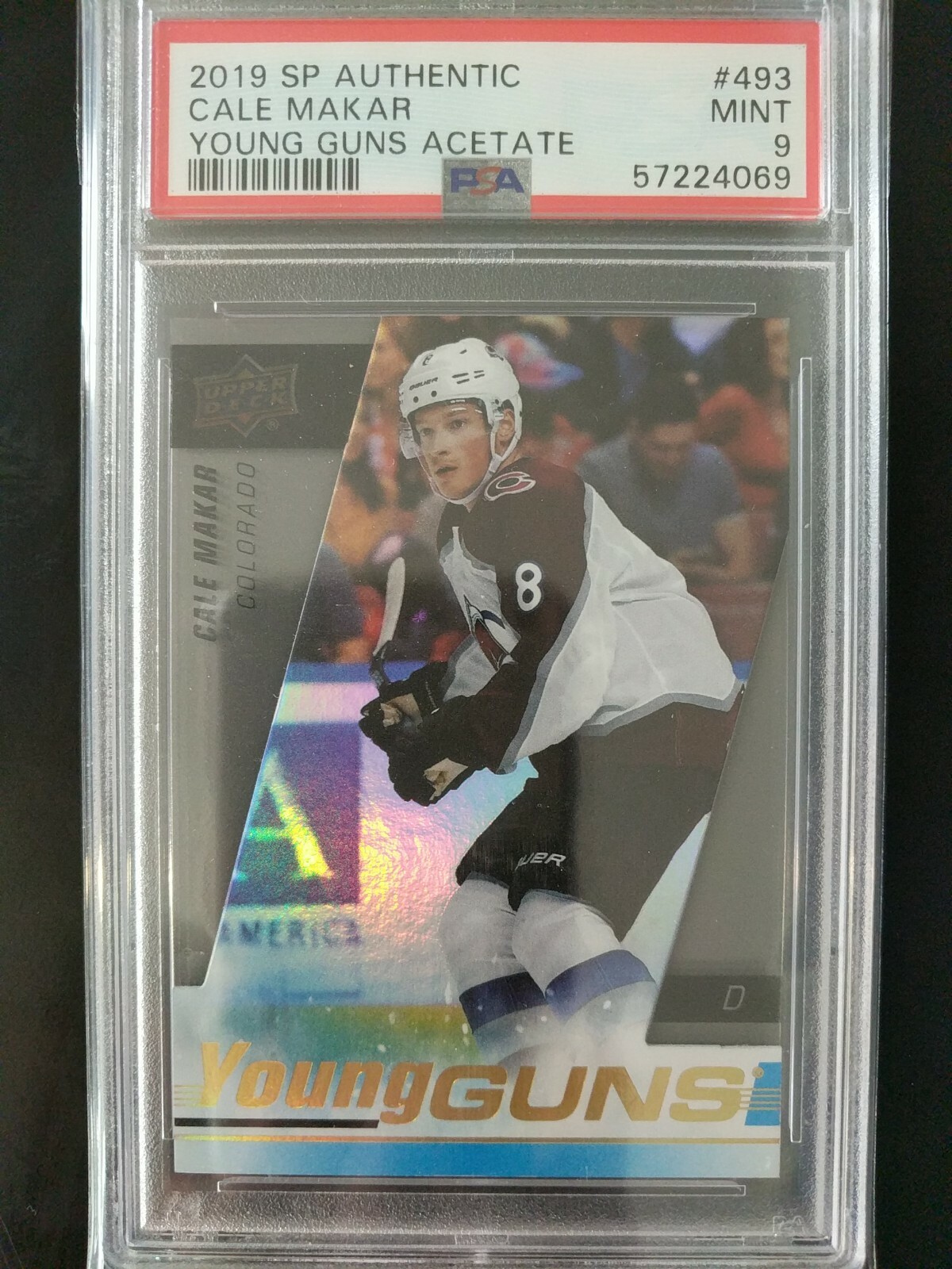 2019-20 SP Authentic Cale Makar Acetate Young Guns Rookie RC PSA 9 Mint ...