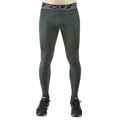2XU Tights Accelerate Compression Print - Duffel Camo / Khaki Green ...