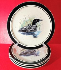 Loon Lake Folkcraft Stoneware Dinner Plates by Scotty Z Set of 4 for ...