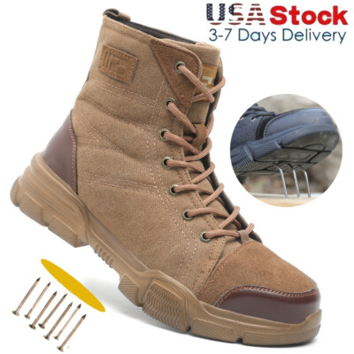 Mens Military Boots Work Safety Shoes Indestructible Steel Toe ...