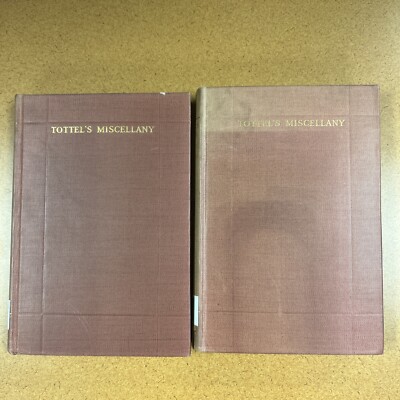 Tottel's Miscellany 1557-1587 2 vol / Rollins / 1929 | eBay