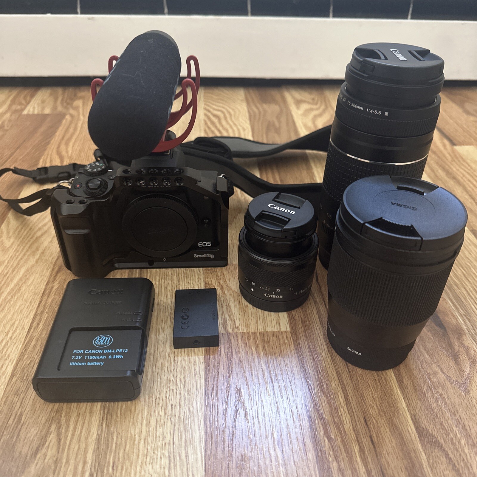 Canon EOS M50 Mirrorless Digital Camera Bundle - 3 Lens + Rode Mic + 2 ...