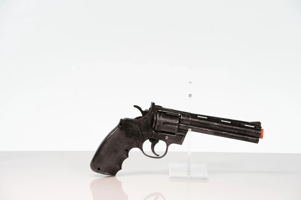Fake Toy Revolver 6" Barrel Costume Film Prop - Weathered Black | eBay