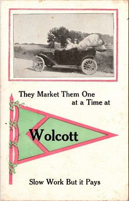 Postcard Greetings from Wolcott New York Antique Car 1913 | eBay