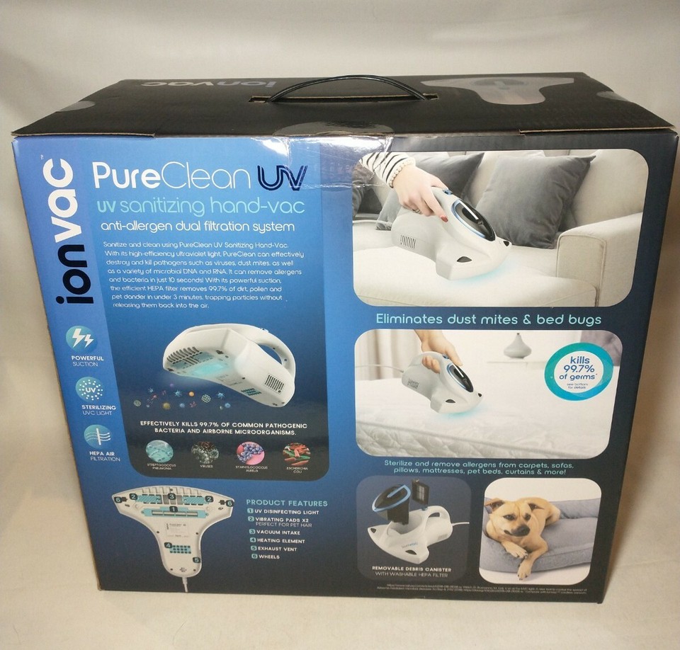 Ionvac Pure Clean UV Sanitizing Handheld Vaccum Vac NEW 841351176897 | eBay