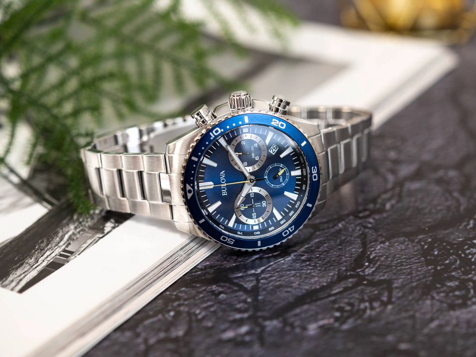 Bulova Precisionist Marine Star Blue Dial Men's Watch 98B393 | eBay
