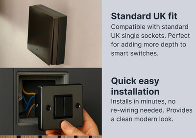 1 Gang Socket Switch Spacer - 12mm - Back Box Extender | eBay UK