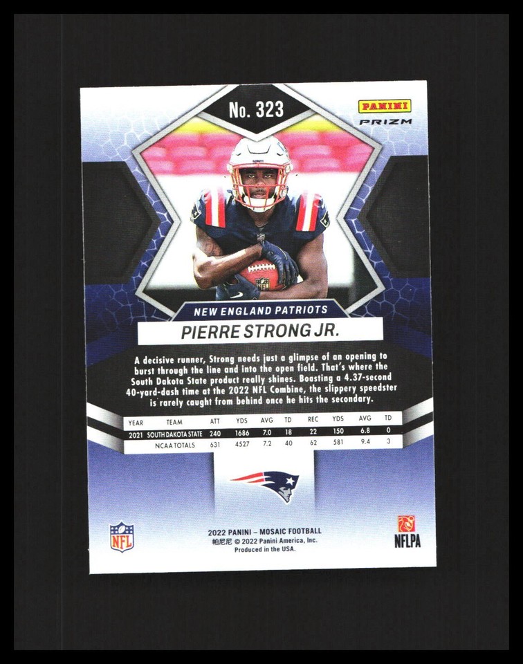 2022 Pierre Strong Jr. Rookie Card - Panini Silver #323 - S1B4R3L51C2 ...