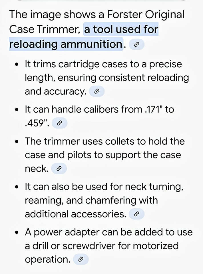 Vintage Forster Appelt Case Trimmer for Reloading Bullets. Sharp Blade. | eBay