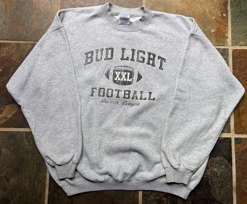 90s Gildan BUD LIGHT XXL Logo Football Boxy Crewneck.distressed.made ...