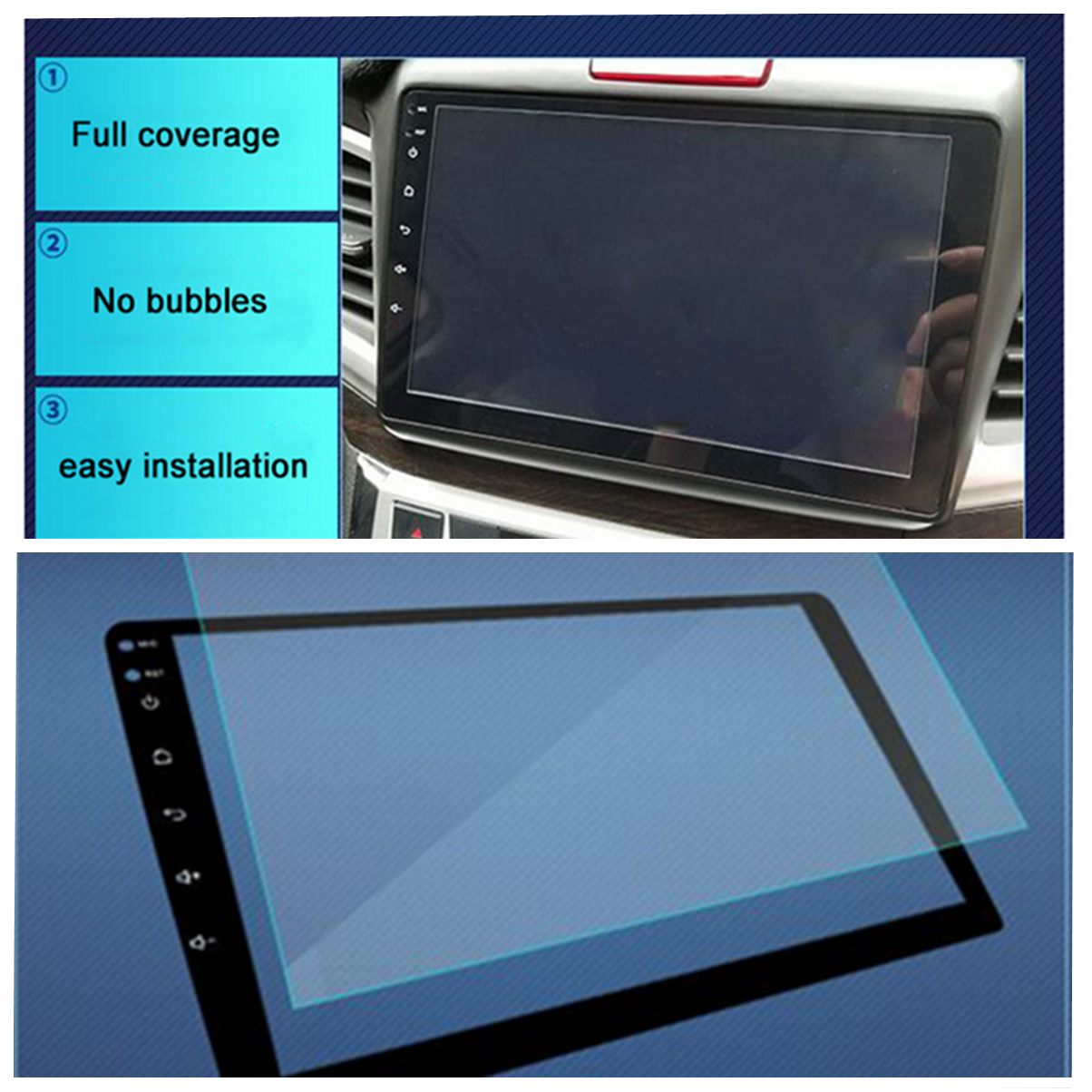 9in HD Tempered Glass Protector Anti-Static Anti-Blue Light Fit For Car ...