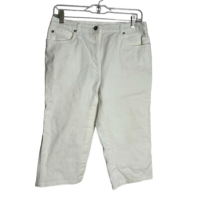 JM Collection Capris Pants Womens 8 White Embroidered Beaded Pockets ...