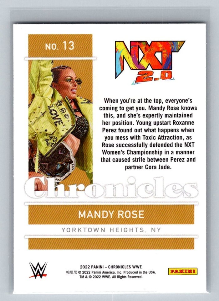 Mandy Rose #13 2022 Panini Chronicles WWE WWE Bronze | eBay