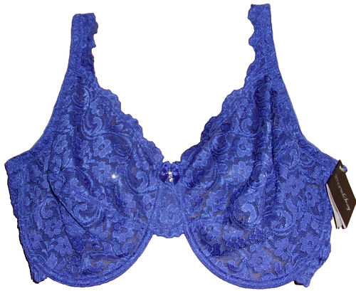 Smart & Sexy Lace FULL COVERAGE Underwire Bra BLUE Size: 46 DD NWT $50 ...