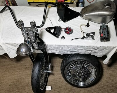 Huge Kit! Black Springer Front End,Black Brakes,Tires,King-Spoke Rims ...