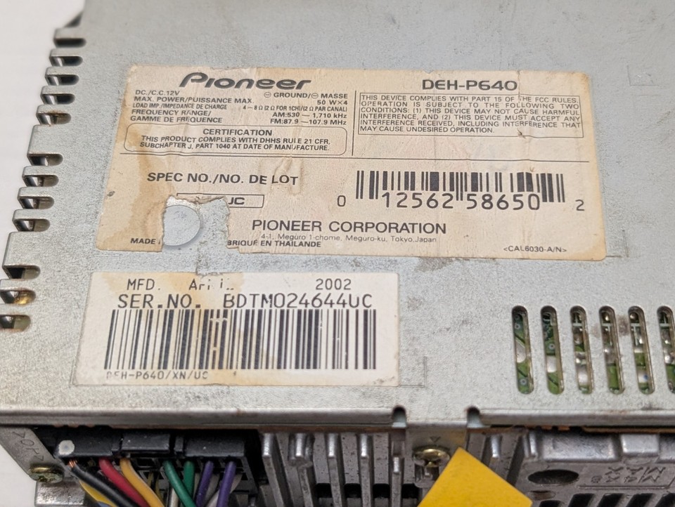 Pioneer Premier DEH-P640, CD Mosfet 50wx4 Old School | eBay