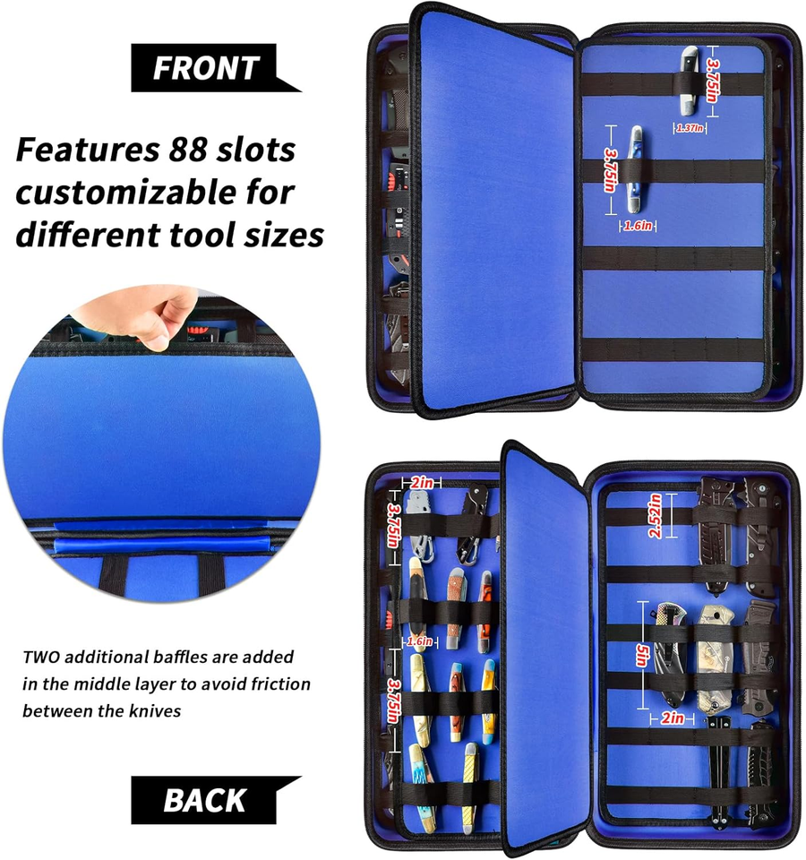 GWCASE Display Case for 66+ Pocket Knives. Folding Holder, Butterfly Storage Org | eBay