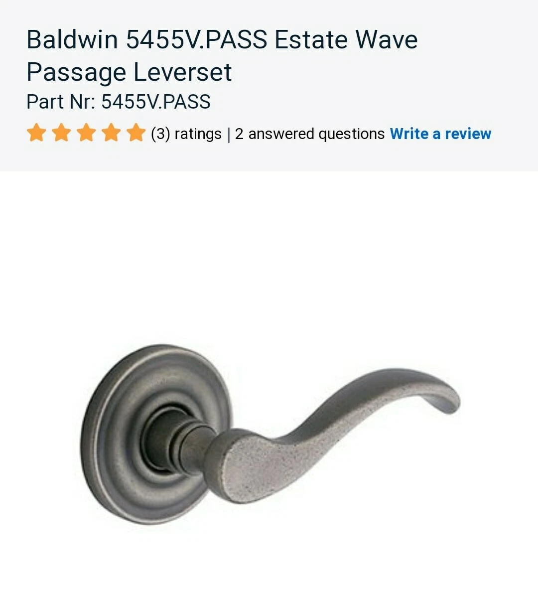 Baldwin Lock Set Replacement Parts