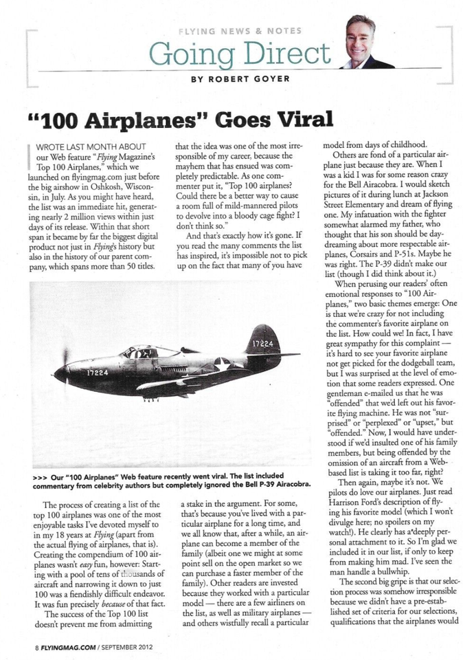 Flying Magazine Corvalis TTx Factor Rotor Revolution 777 To Mustang ...