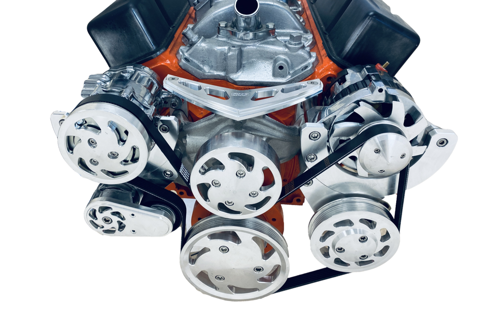 SBC Serpentine Pulley Conversion Kit ALT PS A/C Small Block Chevy 350 ...