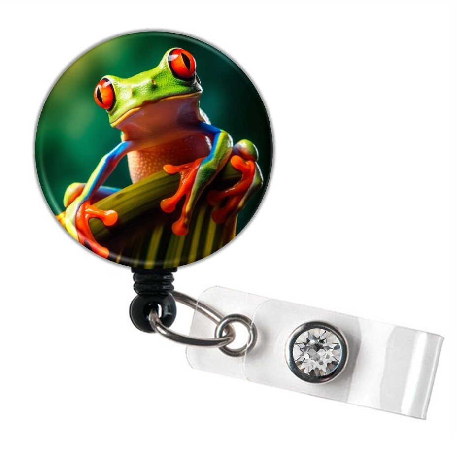 Frog Badge Holder, Cute Badge Reel, Fun Retractable ID Clip - 6416 | eBay
