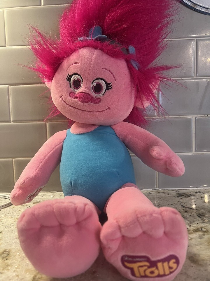 Build A Bear Trolls Princess Poppy Stuffed Large 23” Doll Pink Plush | eBay