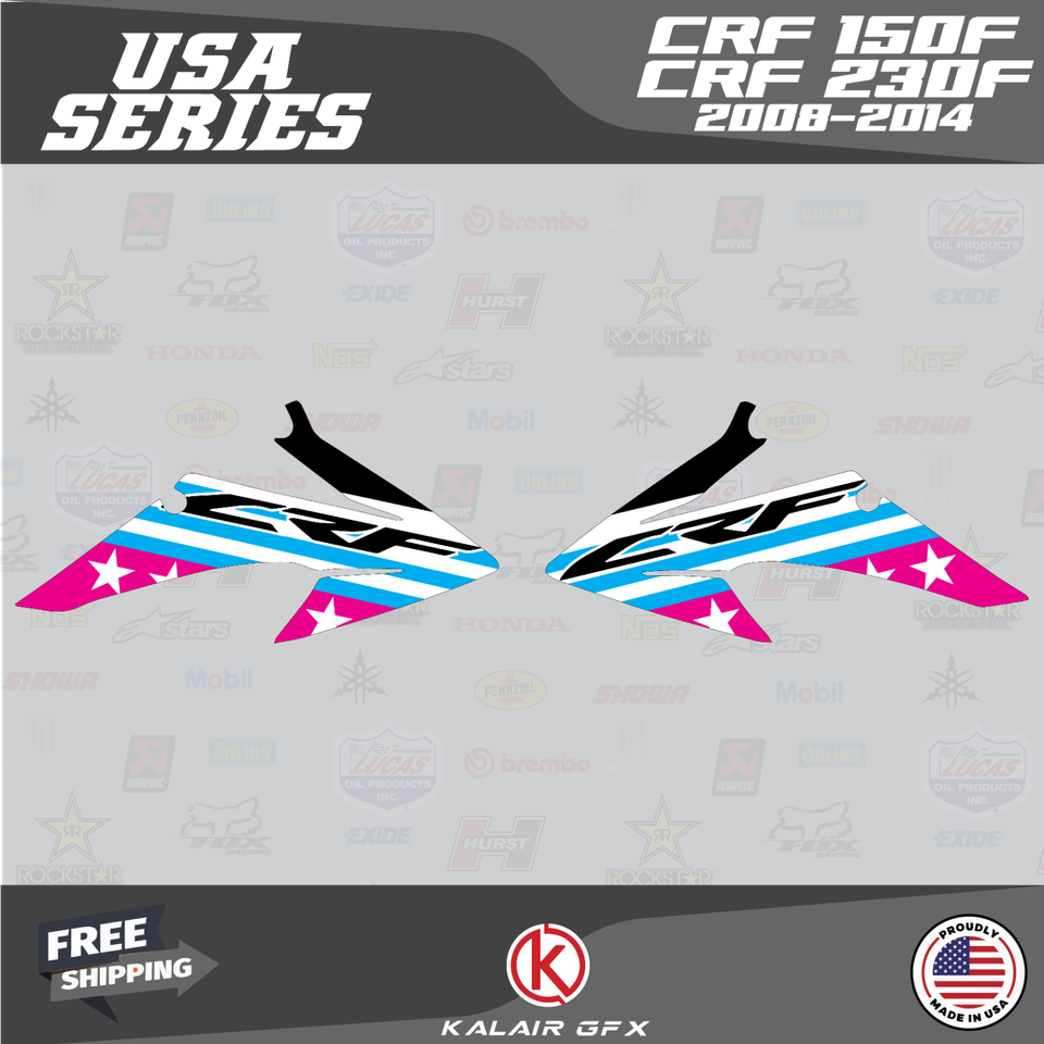 Graphics Kit for HONDA CRF150F CRF230F (2008-2014) Usa Series - Magenta ...