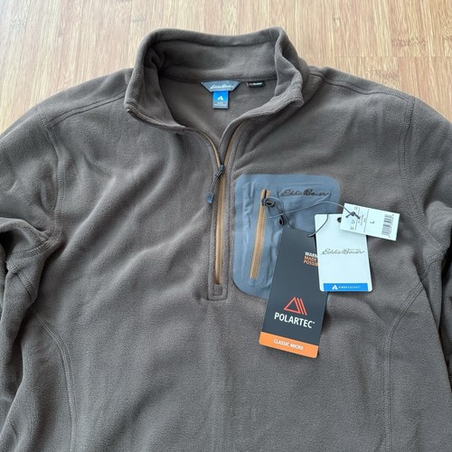 Eddie Bauer First Ascent Mens Large 1/4 Zip Cloud Micro Fleece Polartec ...
