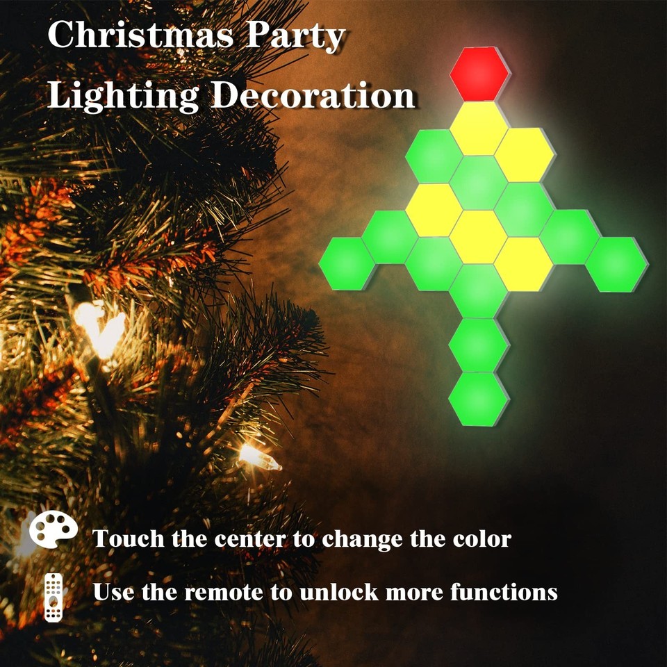 Hexagonal Wall Light Modular Touch Sensitive Lights Creative Geometry ...