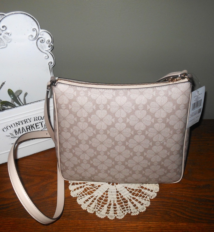 KATE SPADE Signature Spade Flower Crossbody Purse Dark Beige~Brand New ...