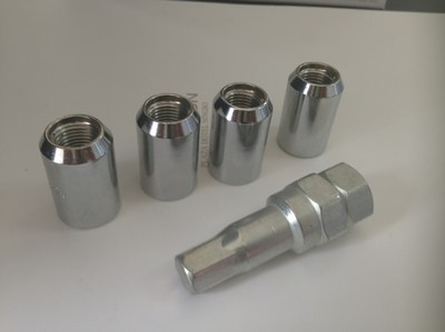 4 TUNER WHEEL LOCK LUG NUTS 8 POINT KEY 12X1.25 12 1.25 ACORN OPEN END ...